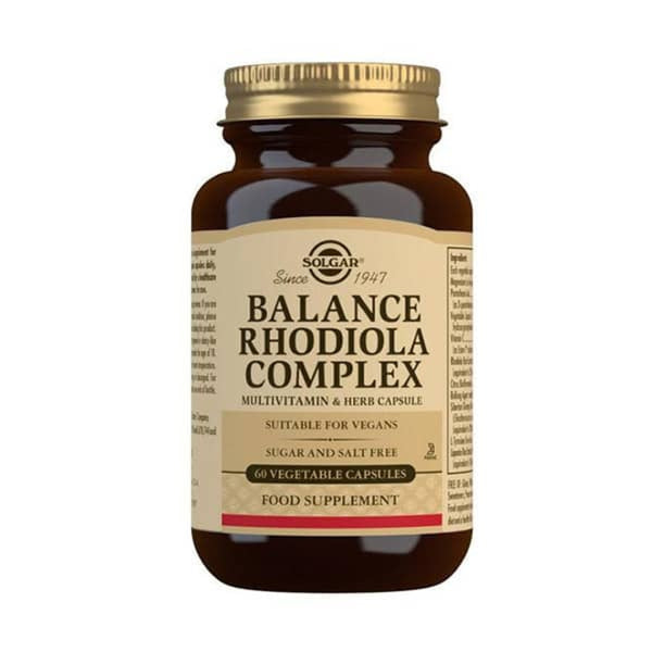 Solgar - Balance Rhodiola Complex Vegetable Capsules - Pack of 60 ...